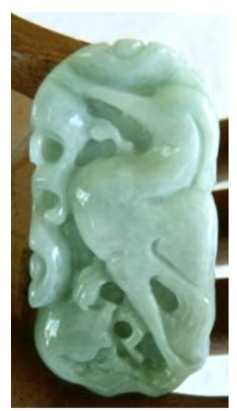 Sale-Vintage Jadeite Jade Detailed Carving Crane Pendant (JHP-28 ...